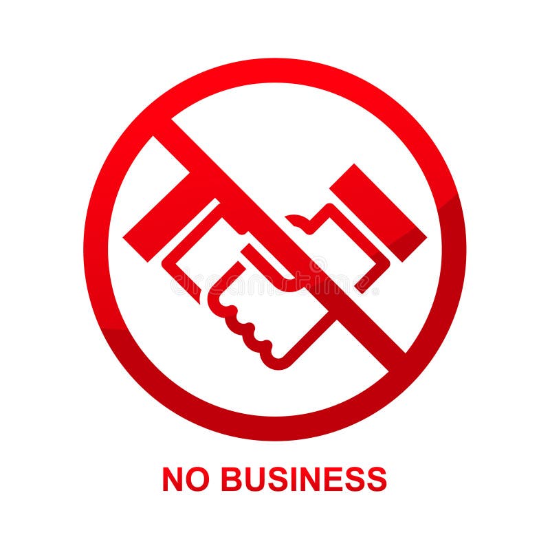 No Business Sign Isolated on White Background Stock Vector ...