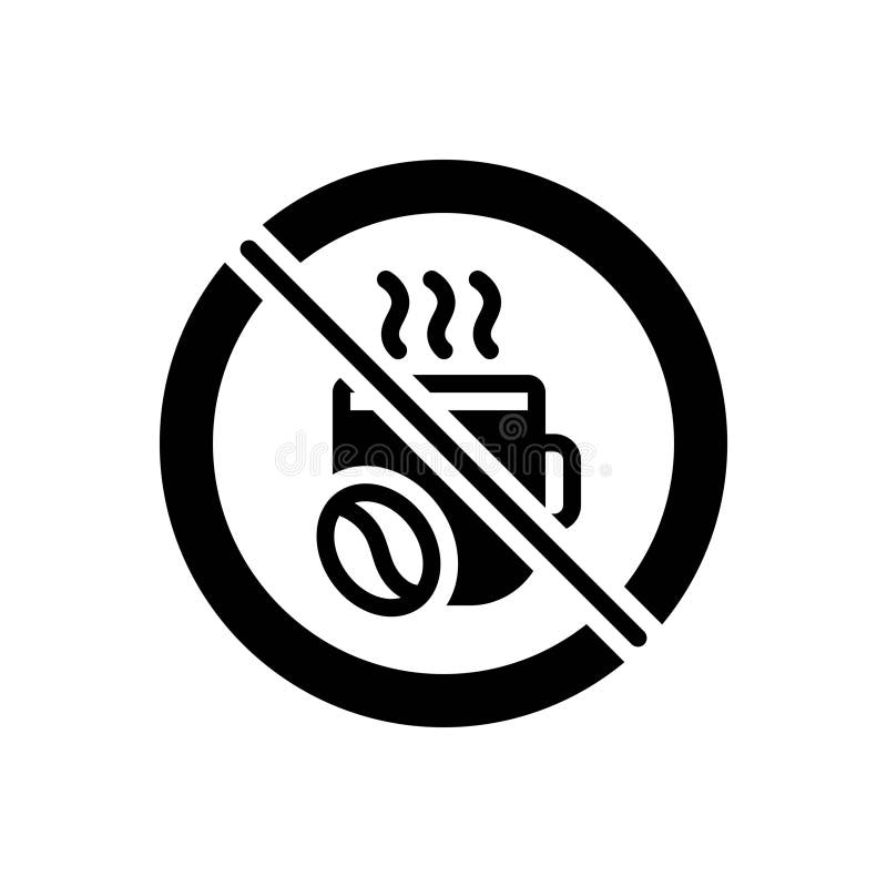 Black Solid Icon for No Caffeine, Addictive and Hot Stock Image - Image ...