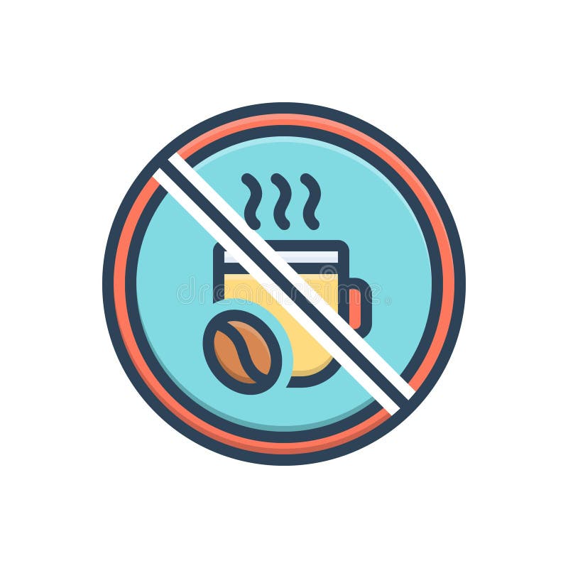 Color Illustration Icon for No Caffeine, Addictive and Hot Stock ...