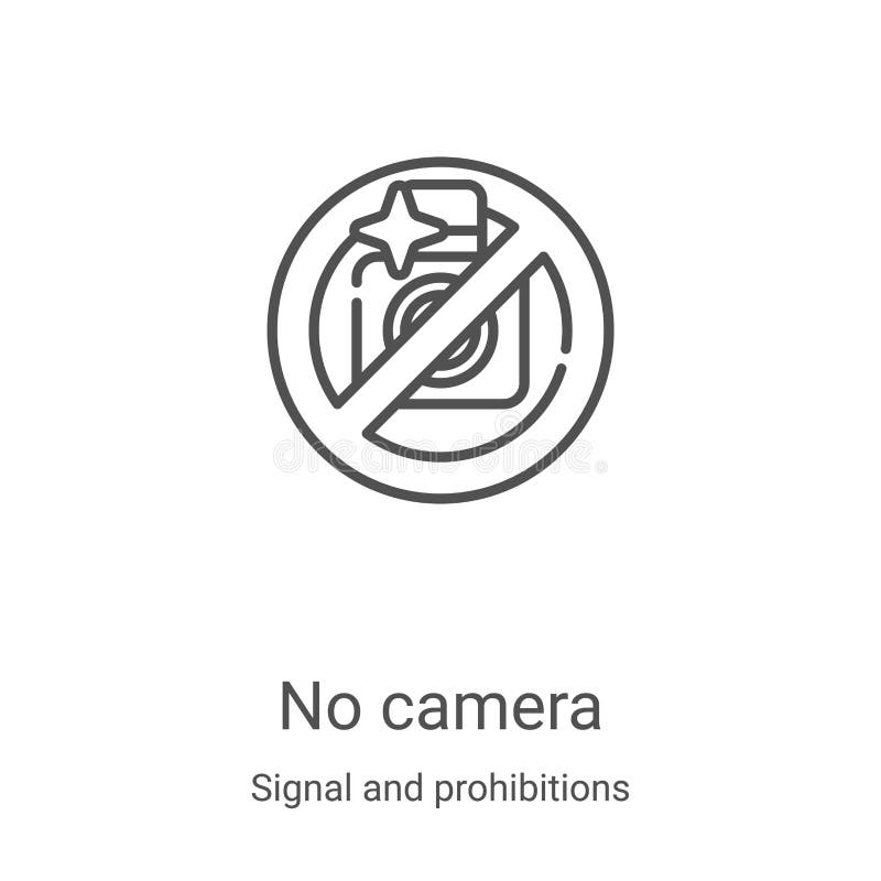No Camera Icon Vector from Signal and Prohibitions Collection. Thin ...