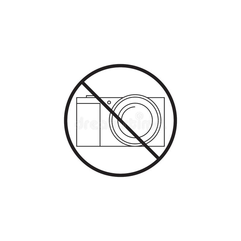 No Camera Line Icon, No Photo Prohibited Sign Stock Vector ...