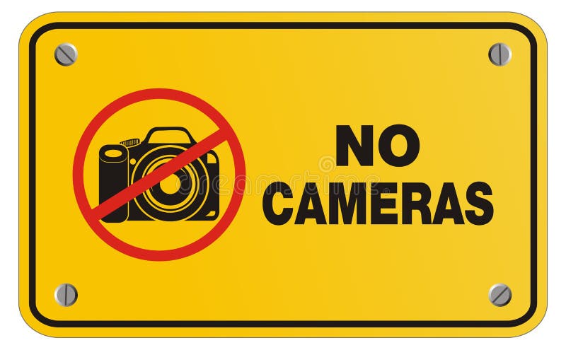 No Camera Yellow Sign - Rectangle Sign Stock Illustration ...