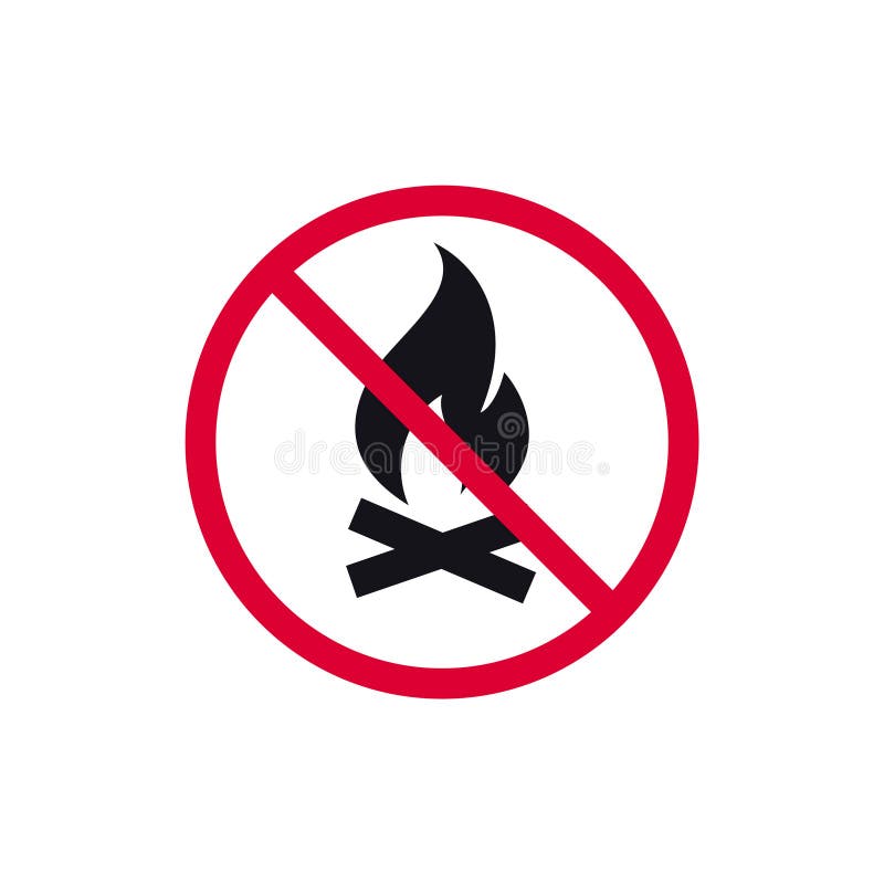 No Bonfire Prohibited Sign, No Fire Forbidden Modern Round Sticker ...