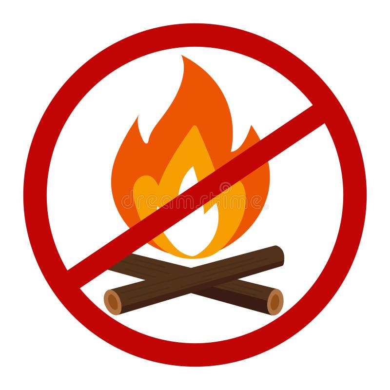 No Campfires Prohibited Sign, No Fire Forbidden Modern Round Sticker ...