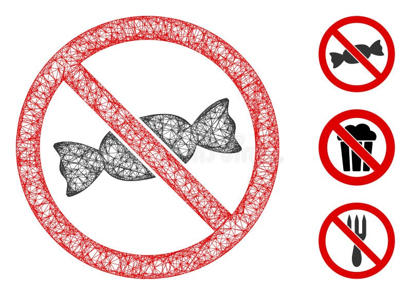 No Candy Polygonal Web Vector Mesh Illustration Stock Illustration ...