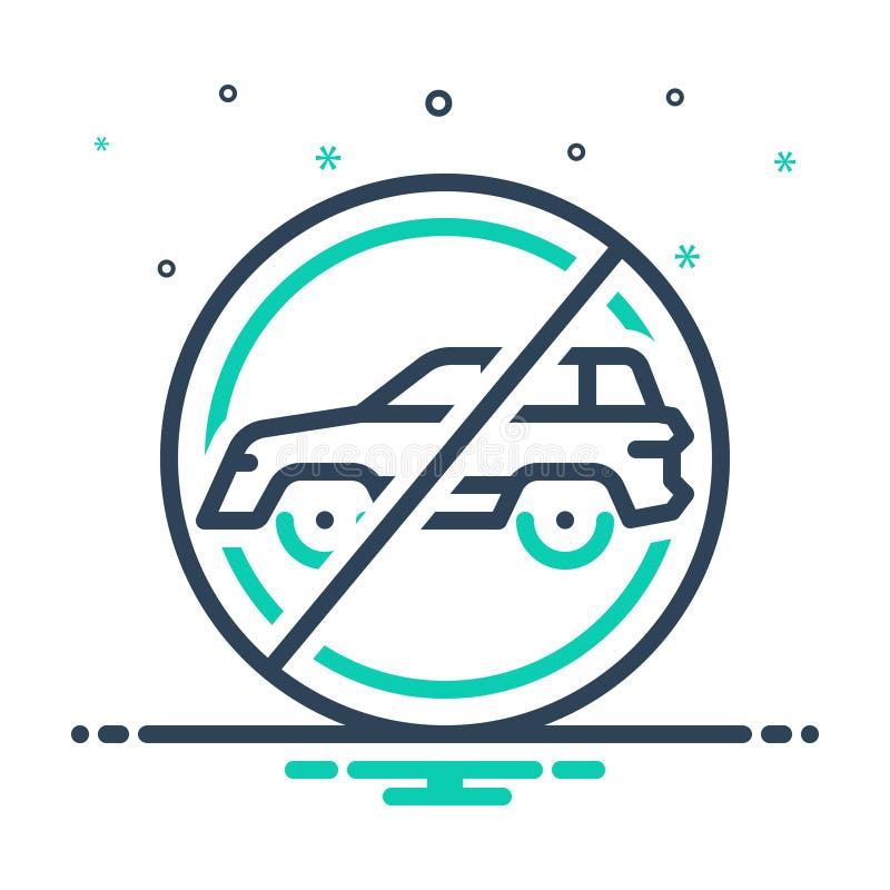 Mix Icon for No Car Allowed, No and Parking Stock Vector - Illustration ...