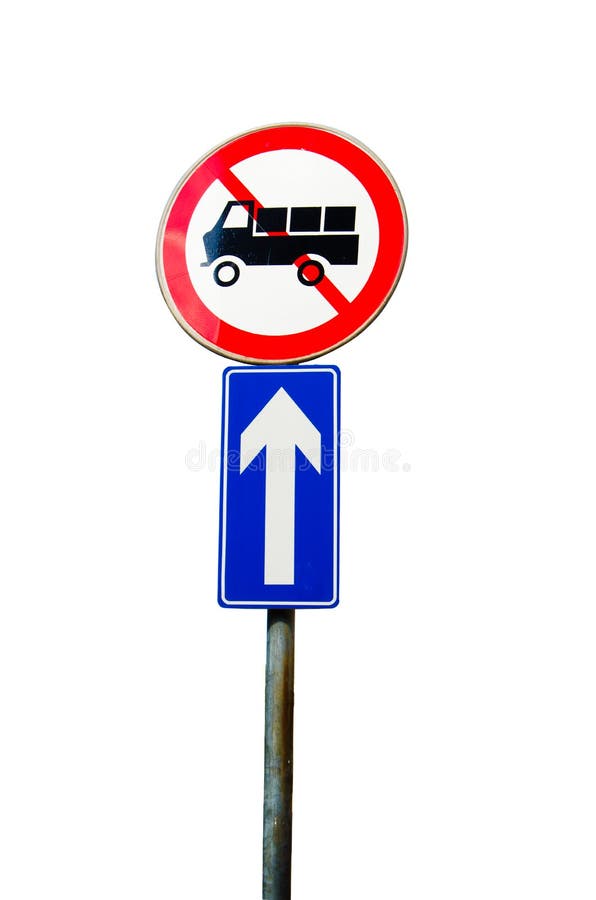 No Car and Go Straight Road Sign Stock Image - Image of sign, giving ...
