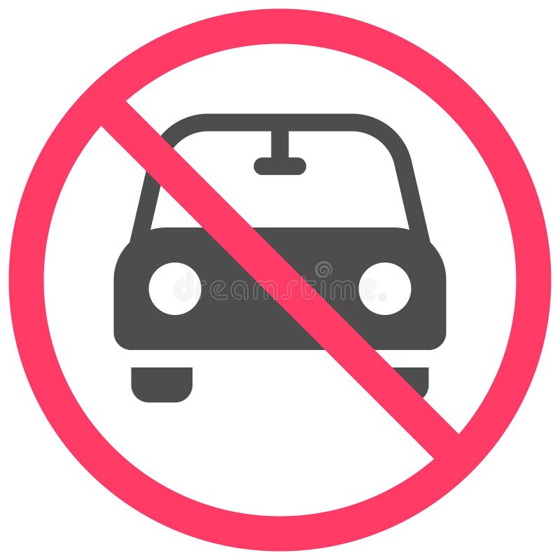 No Car Icon, Prohibition Sign Vector Illustration Stock Vector ...