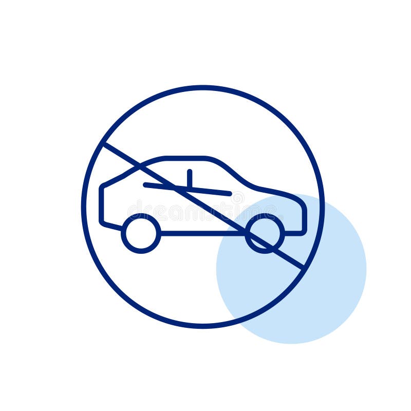 No Car Zone Sign, Vehicle Entry Prohibited. Pixel Perfect Vector Icon ...