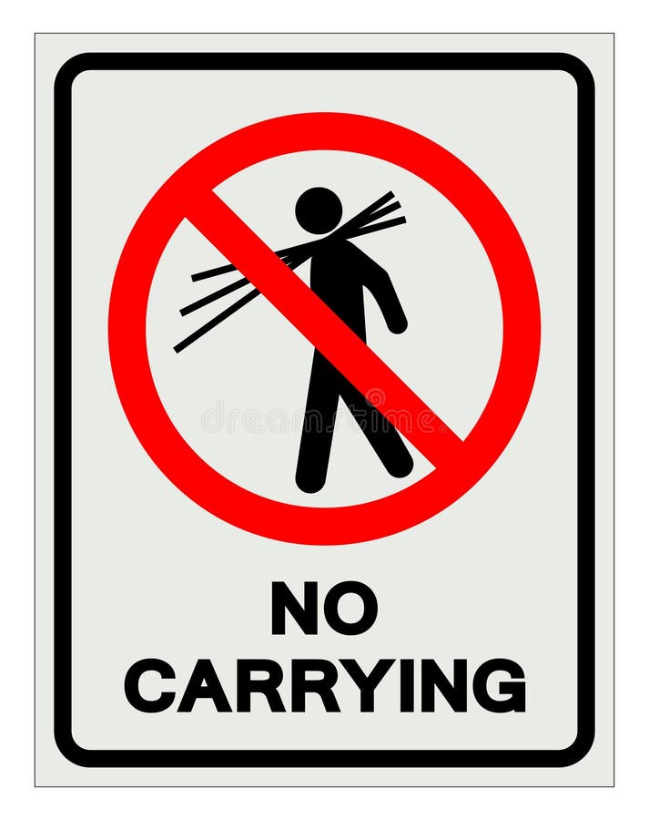 No Carrying Symbol Sign, Vector Illustration, Isolate on White ...