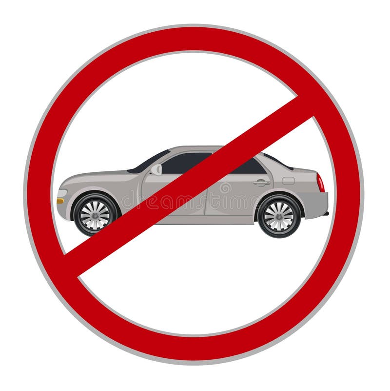No cars allowed 3d sign stock illustration. Illustration of reflection ...