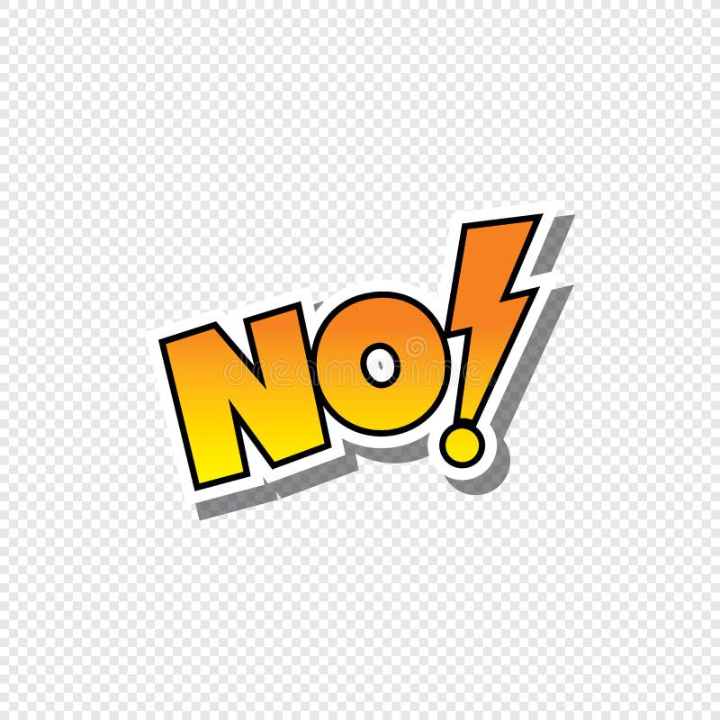 No cartoon text sticker stock vector. Illustration of line - 73536168