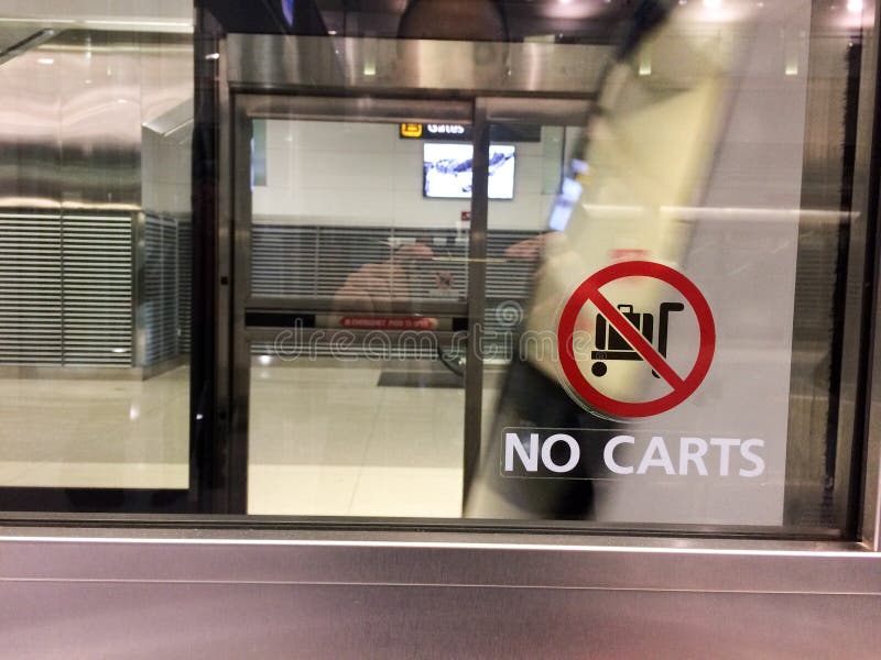 No carts sign on train stock image. Image of airport - 180921509
