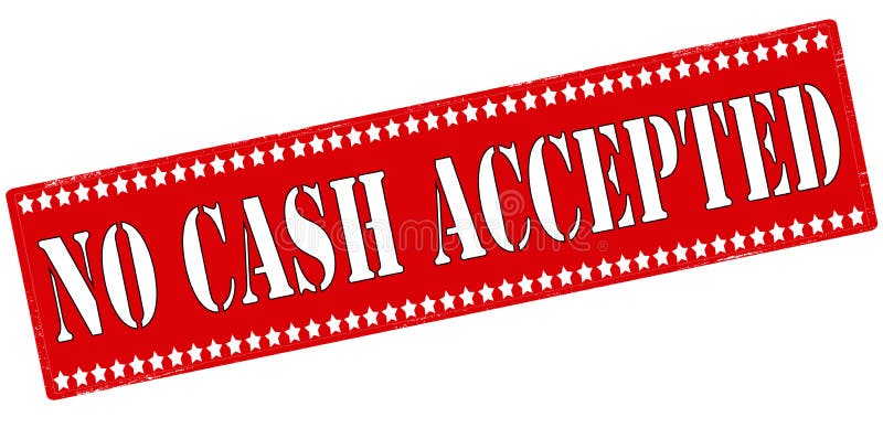 No Cash Accepted Vector Sign. Red Prohibition Sign, Crossed Out Coins ...