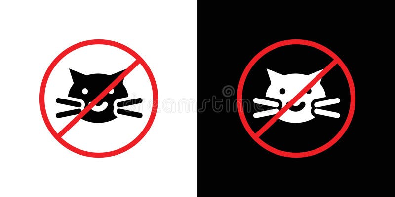 No Cats Allowed Icon Logo Set Vector Stock Vector - Illustration of ...