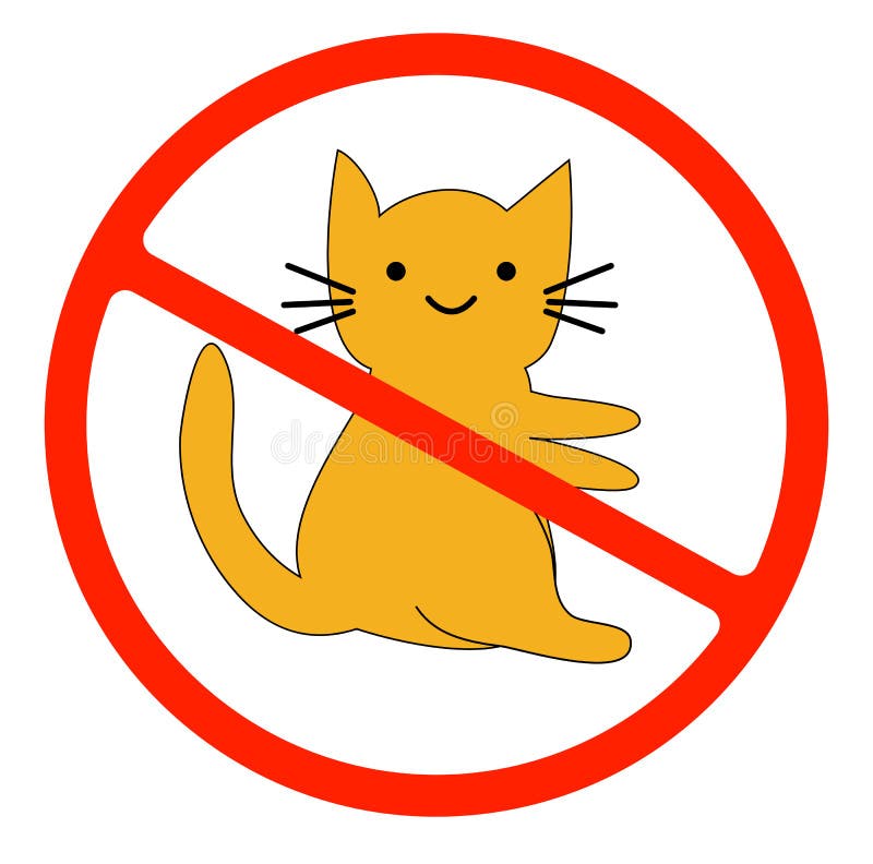 No Cats.Prohibiting Sign Location or Entry of Pets at this Point Stock ...