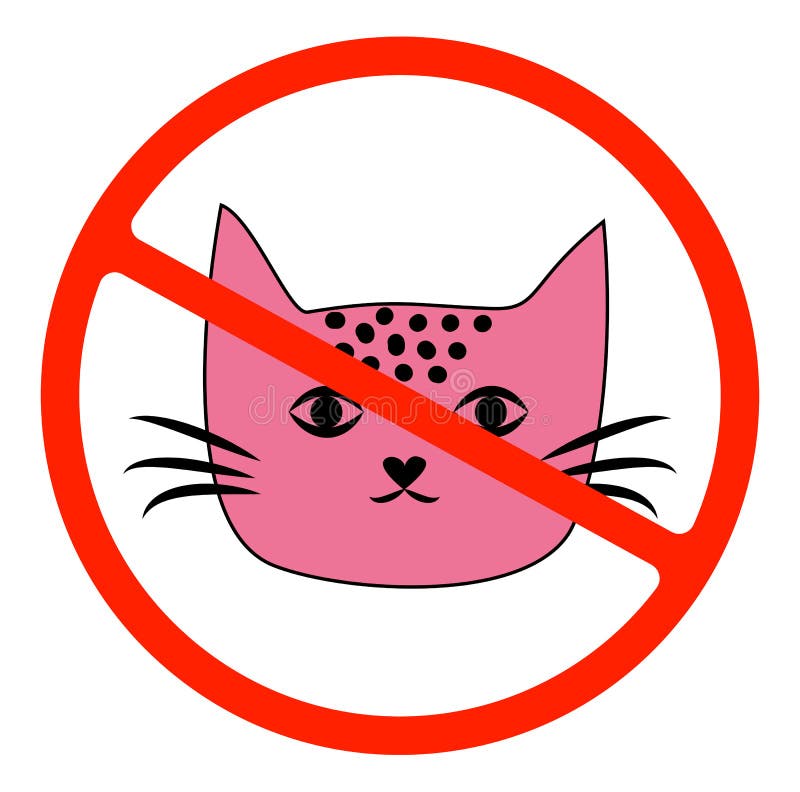 No Cats.Prohibiting Sign Location or Entry of Pets at this Point or ...