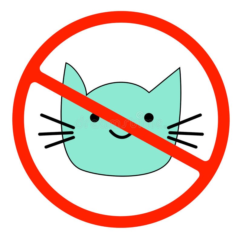 No Cats.Prohibiting Sign Location or Entry of Pets at this Point Stock ...