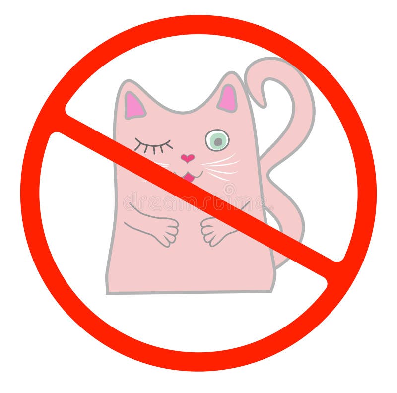 No Cats.Prohibiting Sign Location or Entry of Pets at this Point Stock ...