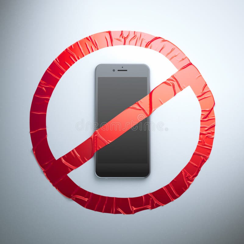 No Computer, No Mobile Or Cell Phone - Forbidden, Red Warning Sign ...