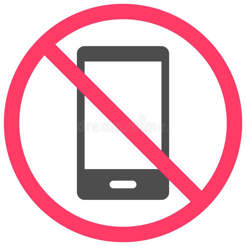 No Cell Phone Icon, Prohibition Sign Vector Illustration Stock Vector ...