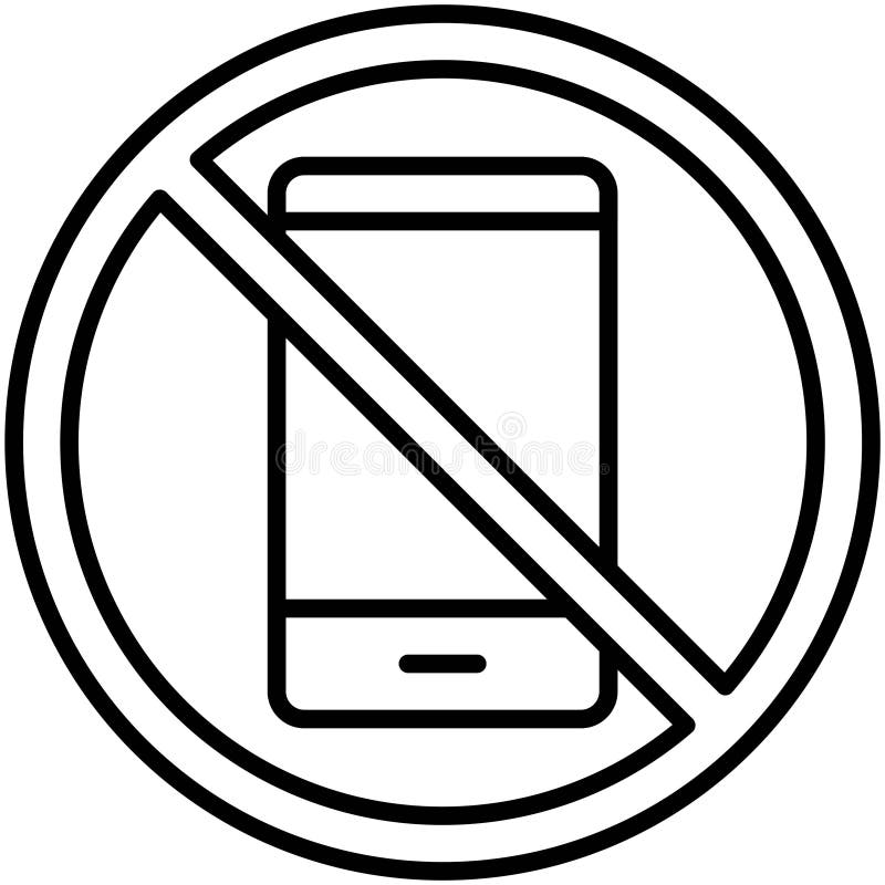 No Cell Phone Icon, Prohibition Sign Vector Illustration Stock Vector ...