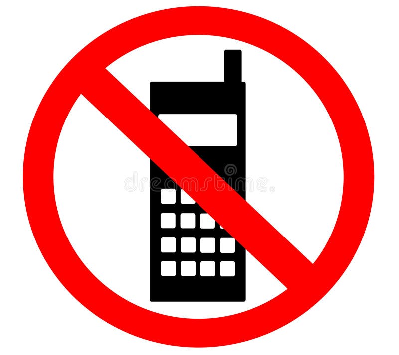 No Cell Phone Prohibited Forbidden Not Allowed Stock Illustration ...