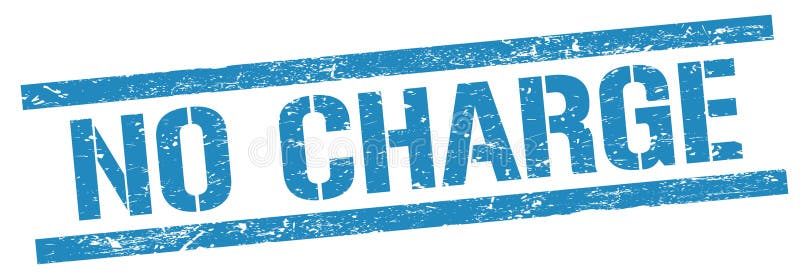 NO CHARGE Text on Blue Grungy Rectangle Stamp Stock Illustration ...