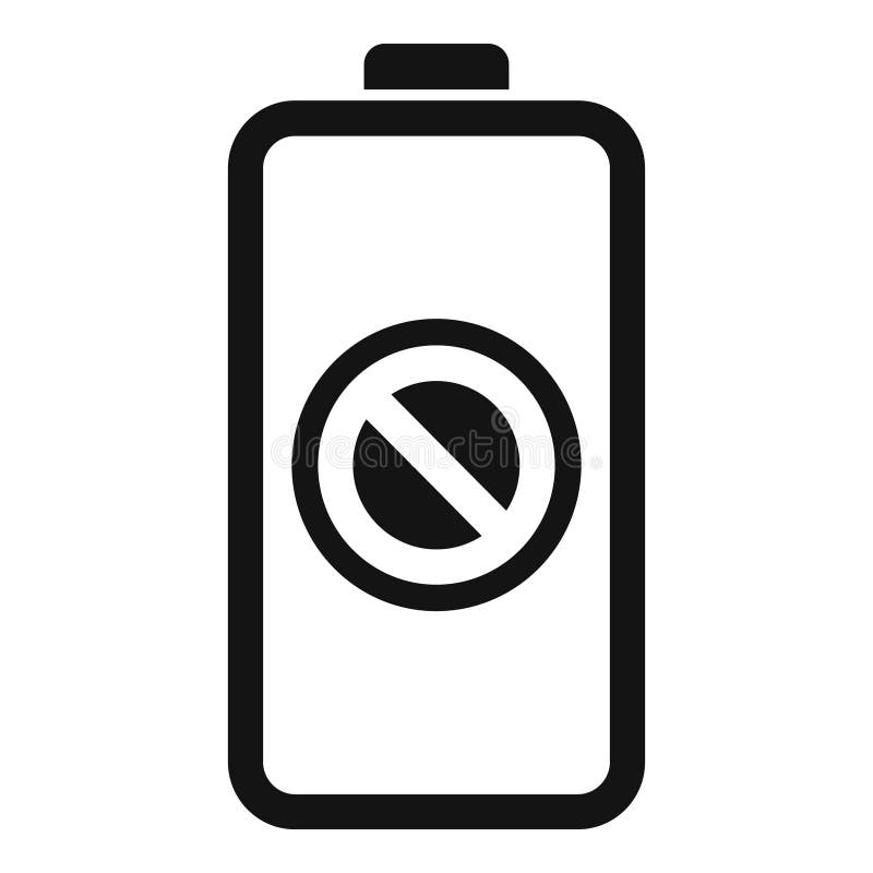 No Charging Battery Icon Simple Vector. Low Power Stock Vector ...