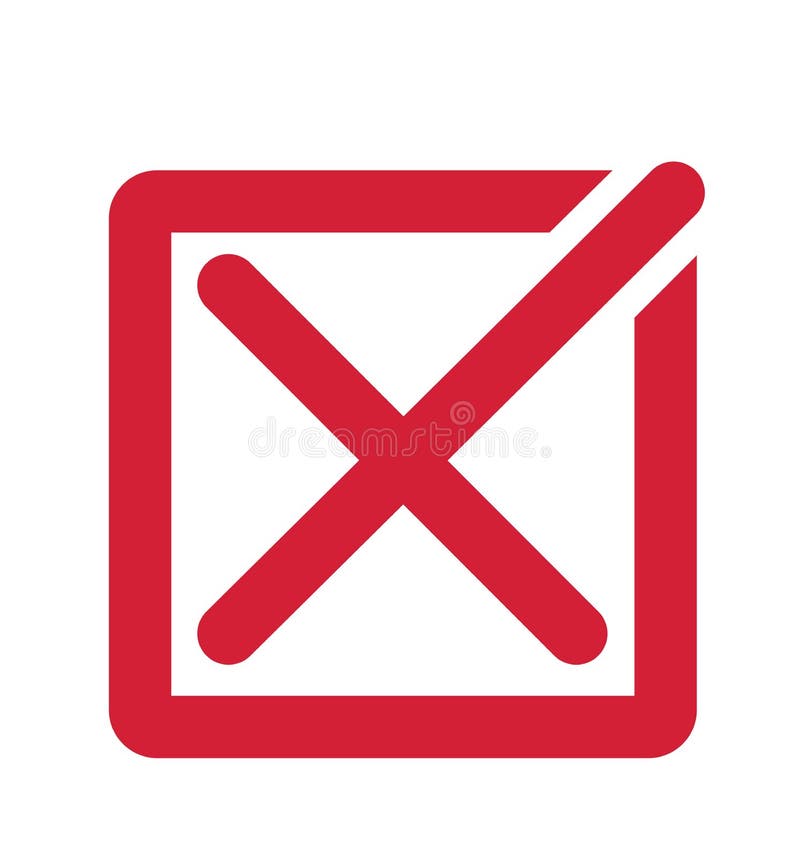 No Check Marks Vector Illustration Red Cross Mark on White Background ...