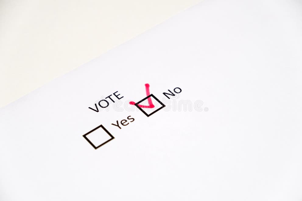 No, Checkbox Red Marking on White Paper Stock Photo - Image of ...