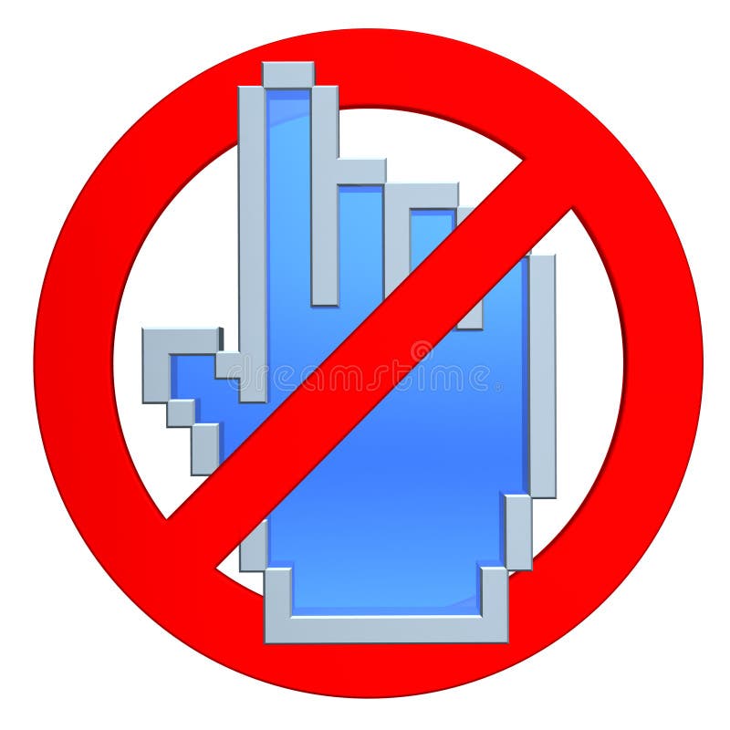 Cursor Prohibited Outline Icon Stock Vector - Illustration of single ...