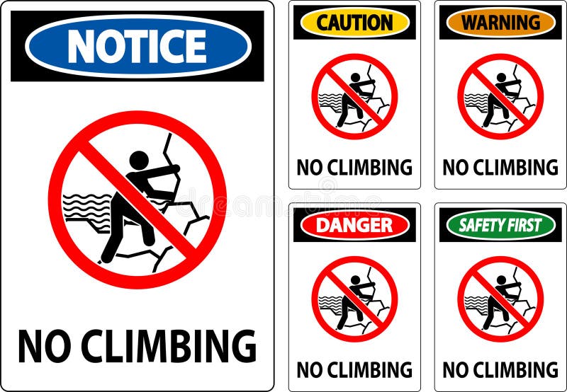 No Climbing Sign Warning - No Climbing Stock Vector - Illustration of ...
