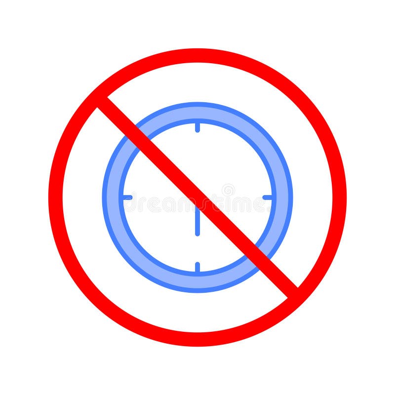 No Clock Symbol. Time Restriction Concept. Vector Forbidden Sign. Red ...