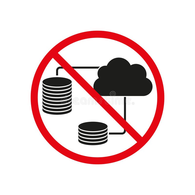 No Cloud Database Icon. Data Communication Restricted. Cloud Storage ...
