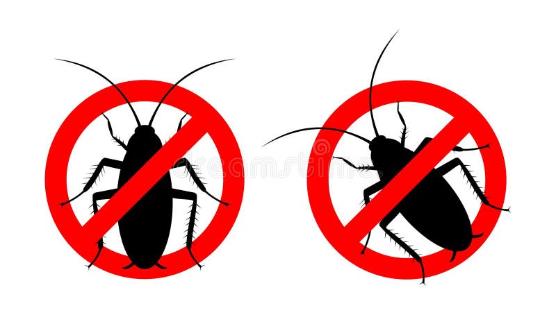 No Cockroach Sign. Cockroach Danger Warning Sign. Stock Vector ...