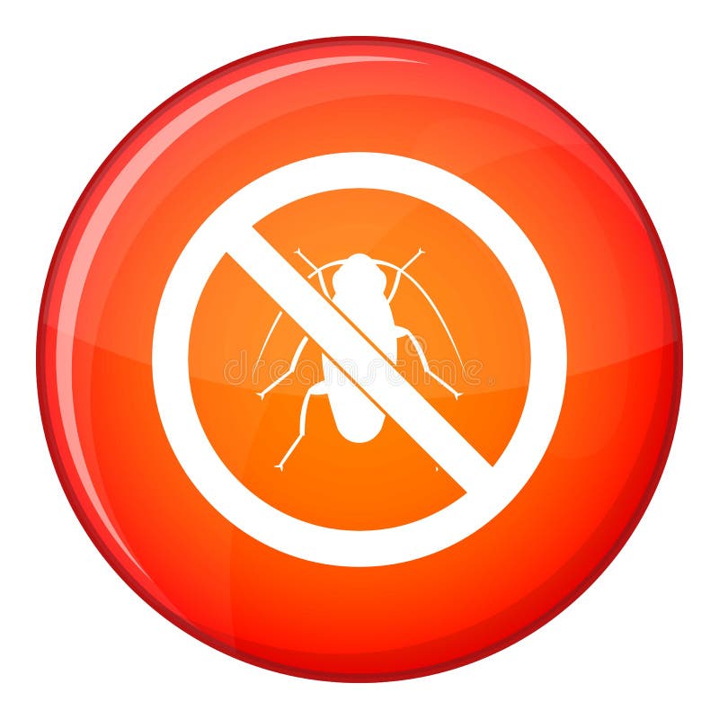 No Cockroach Sign Icon, Flat Style Stock Vector - Illustration of ...