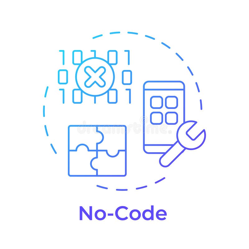 No Code Blue Gradient Concept Icon Stock Vector - Illustration of outline, icon: 349451596