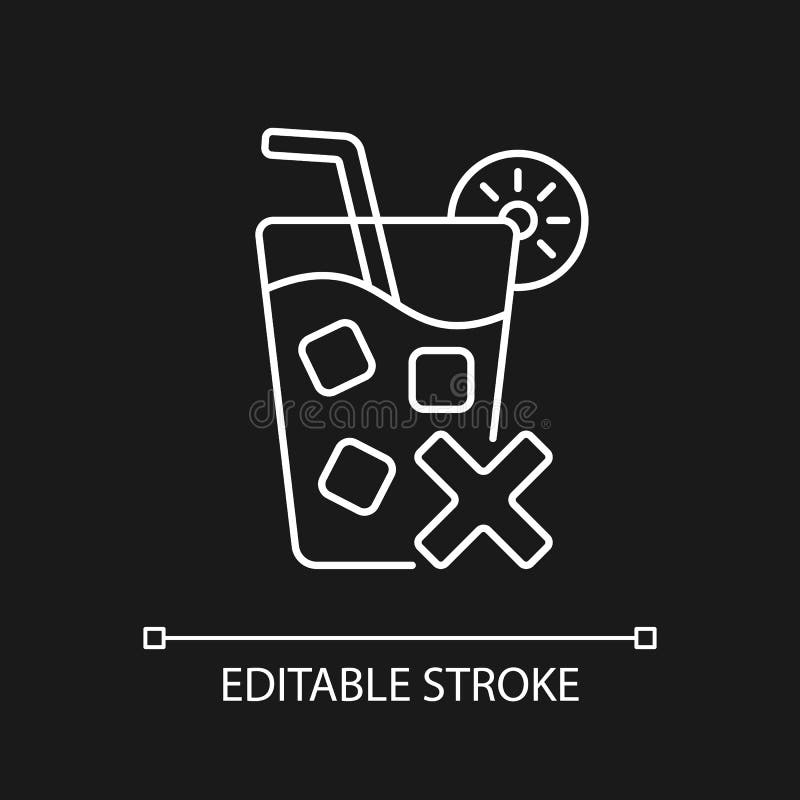 No Cold Drinks White Linear Icon for Dark Theme Stock Vector ...