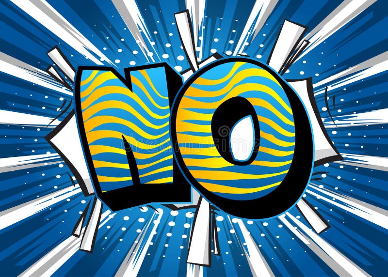 No. Comic Book Word Text on Abstract Comics Background Stock Vector ...