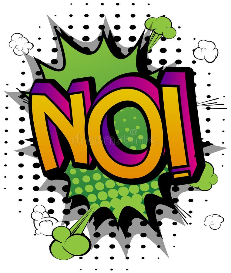 No. Comic Book Word Text on Abstract Comics Background Stock Vector ...