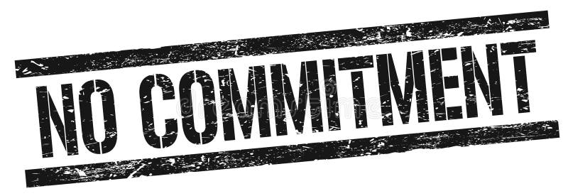 NO COMMITMENT Text on Black Grungy Rectangle Stamp Stock Illustration ...