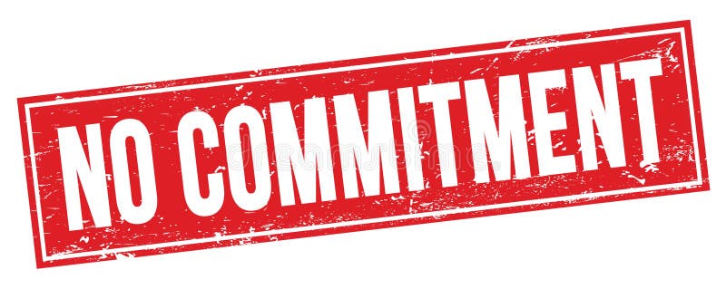 NO COMMITMENT Text on Red Grungy Rectangle Stamp Stock Illustration ...