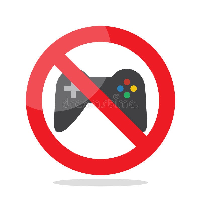 No computer games stock vector. Illustration of label - 103374764