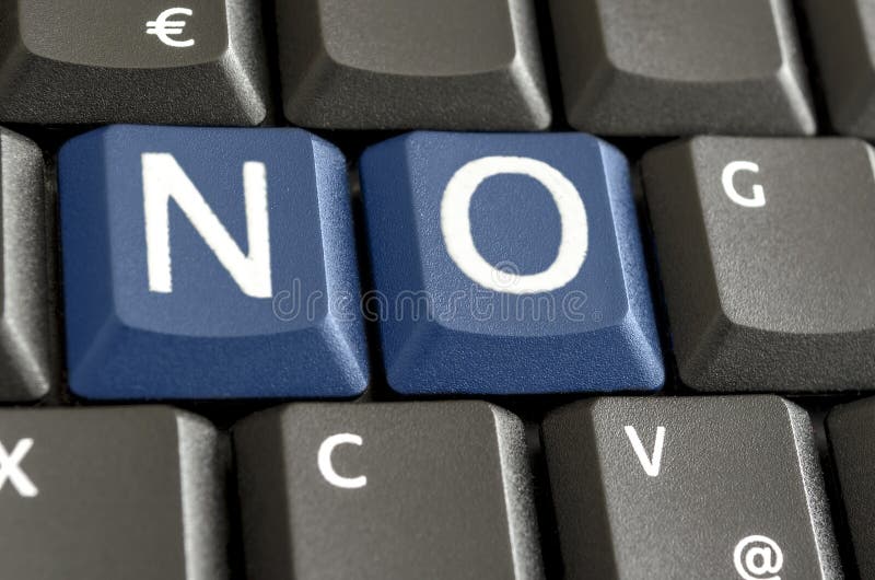 NO on computer keyboard stock photo. Image of word, veto - 31218844