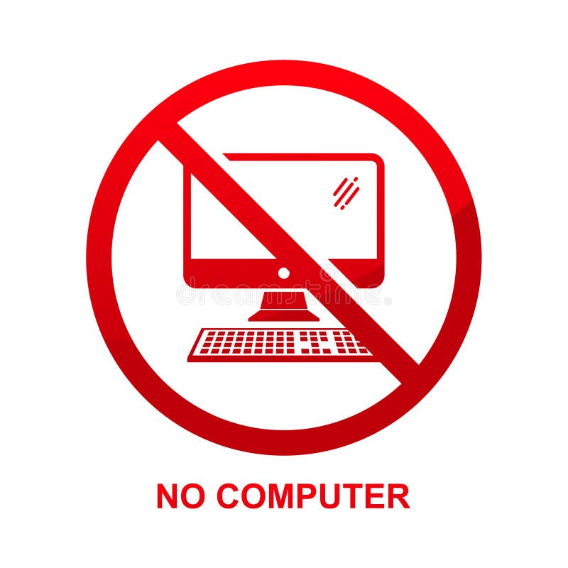 No Laptop Sign Isolated on White Background Stock Vector - Illustration ...