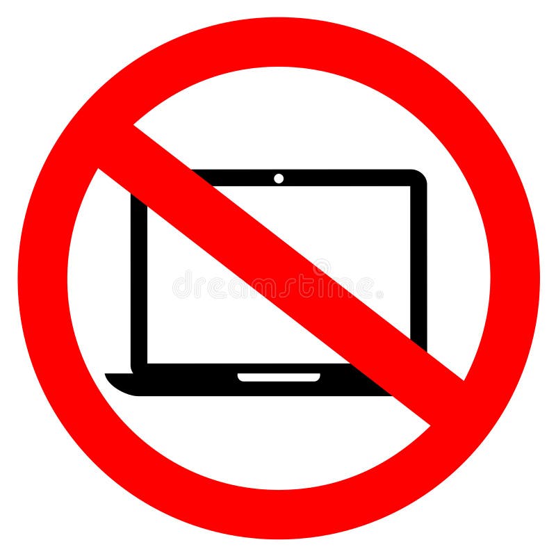 No computer vector sign stock vector. Illustration of learn - 236605700