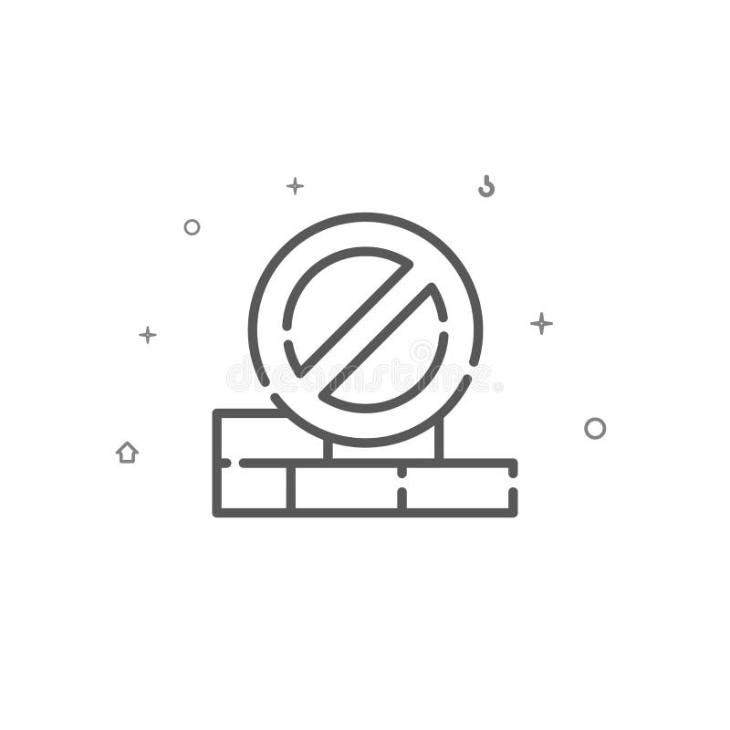 No Construction Simple Vector Line Icon. Symbol, Pictogram, Sign. Light ...