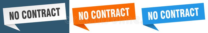 No Contract Banner. No Contract Speech Bubble Label Set Stock Vector ...