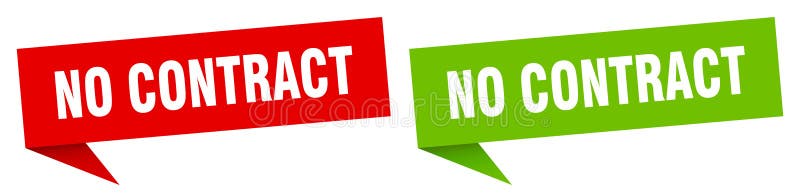 No Contract Banner. No Contract Speech Bubble Label Set Stock Vector ...